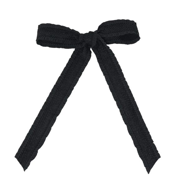 Ruffle Herringbone Large Bow Clip