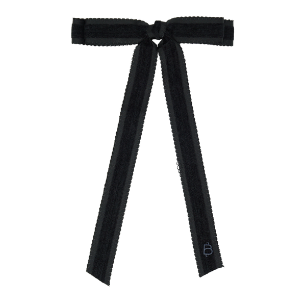 Scallop Grosgrain Velvet Large Bow Clip