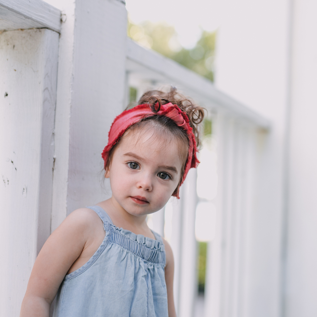 Frayed Denim Knot Baby Band