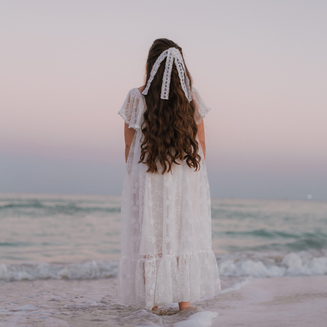 Sheer Lace Hanging Hair Tie